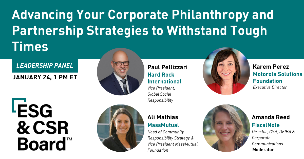 Panel Discussion on Corporate Philanthropy & Partnership Strategies